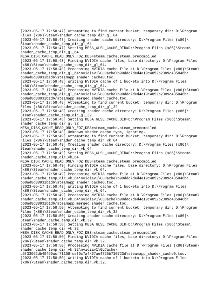 Shader Log | PDF | Directory (Computing) | Cache (Computing) Shader Log | PDF | Directory (Computing) | Cache (Computing)