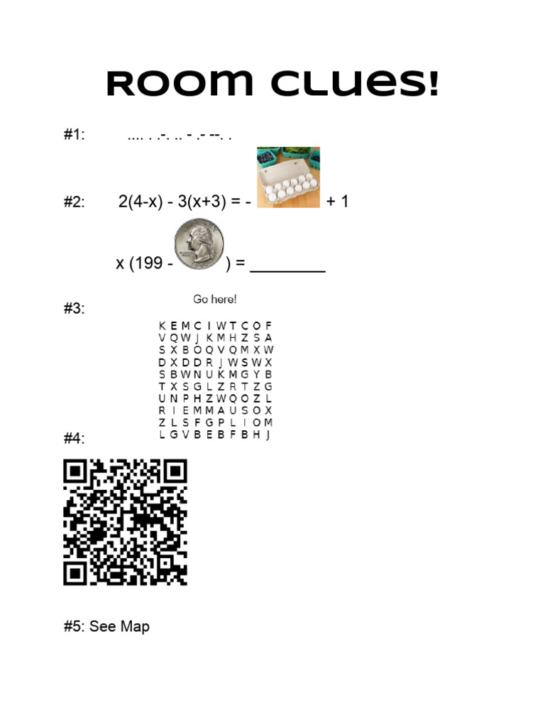 Room Clues and Puzzles Guide | PDF