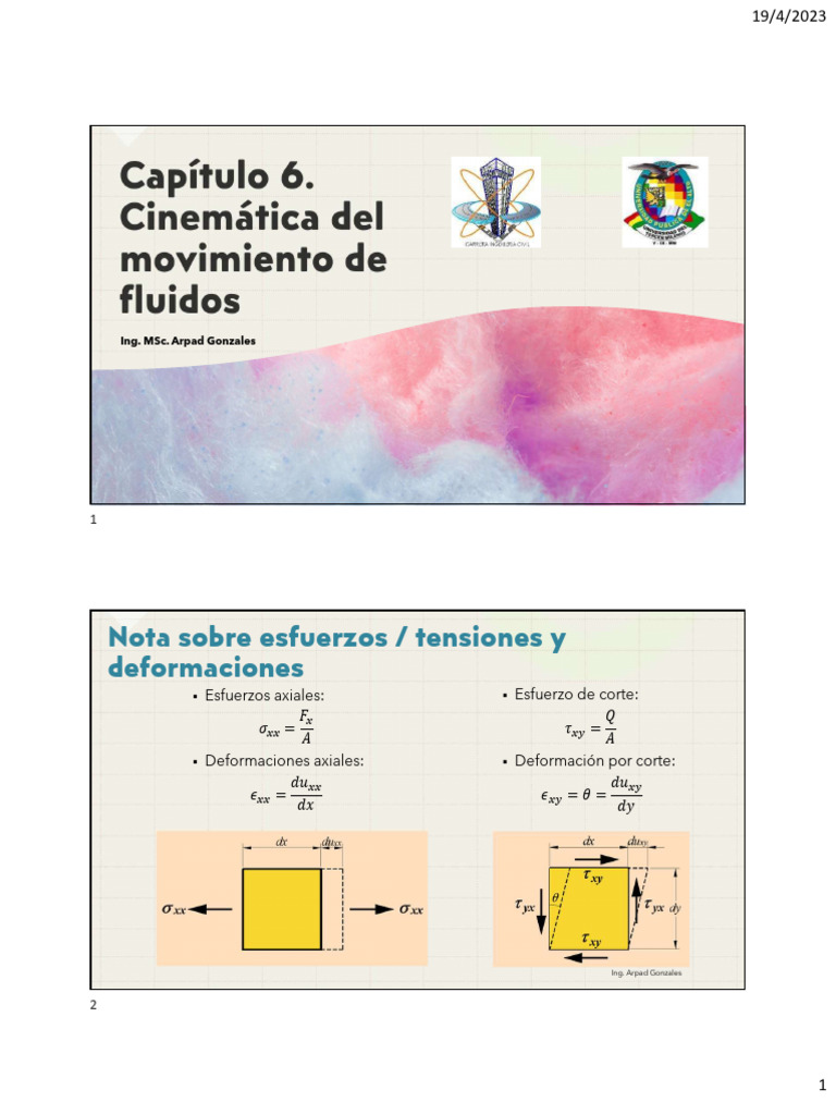 Presentacion 6 Cinematica Fluidos | PDF | Vector Euclidiano | Velocidad