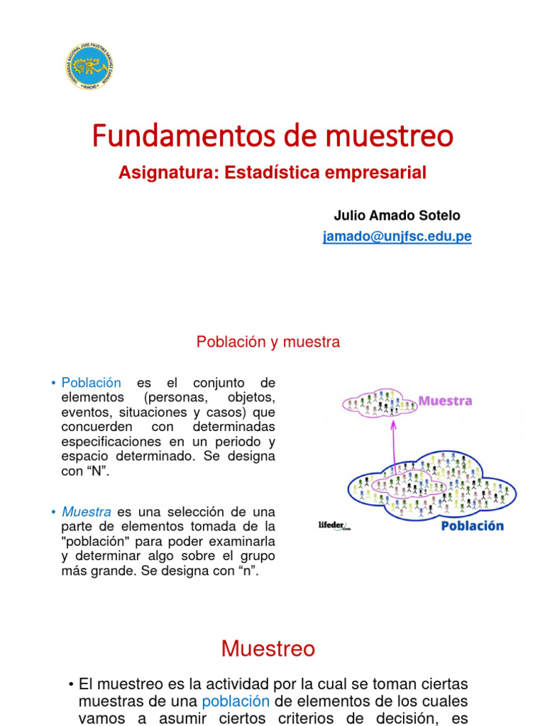 Fundamentos de Muestreo | PDF | Muestreo (Estadísticas) | Probabilidad