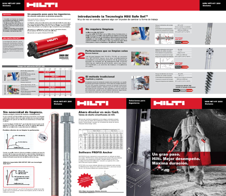 hilti-hy-200-R-ficha tecnica | PDF | Perforación