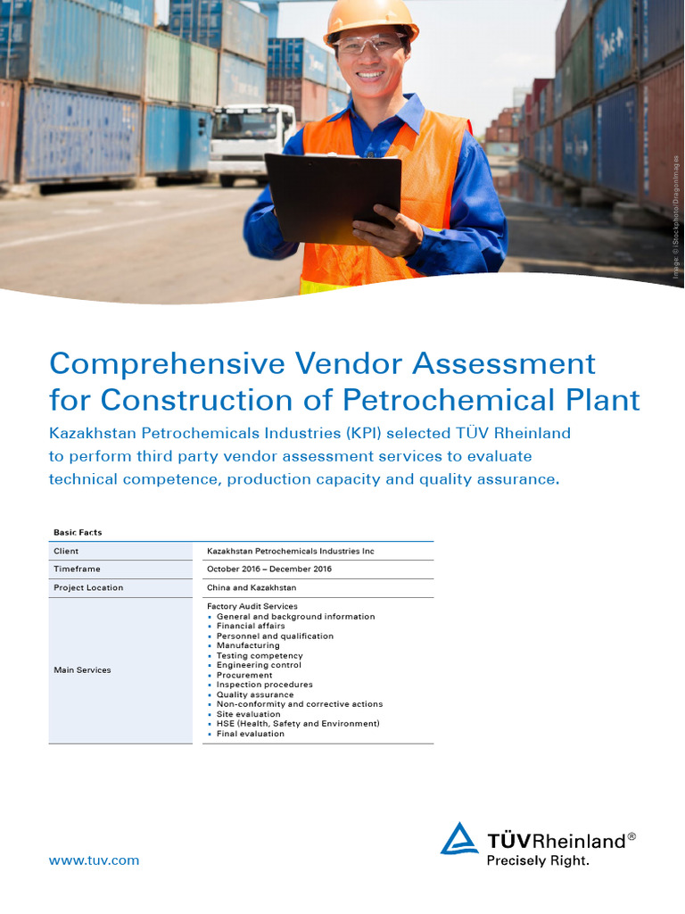 Tuv Rheinland Vendor Inspection Kazakhstan Reference Case en | PDF ...