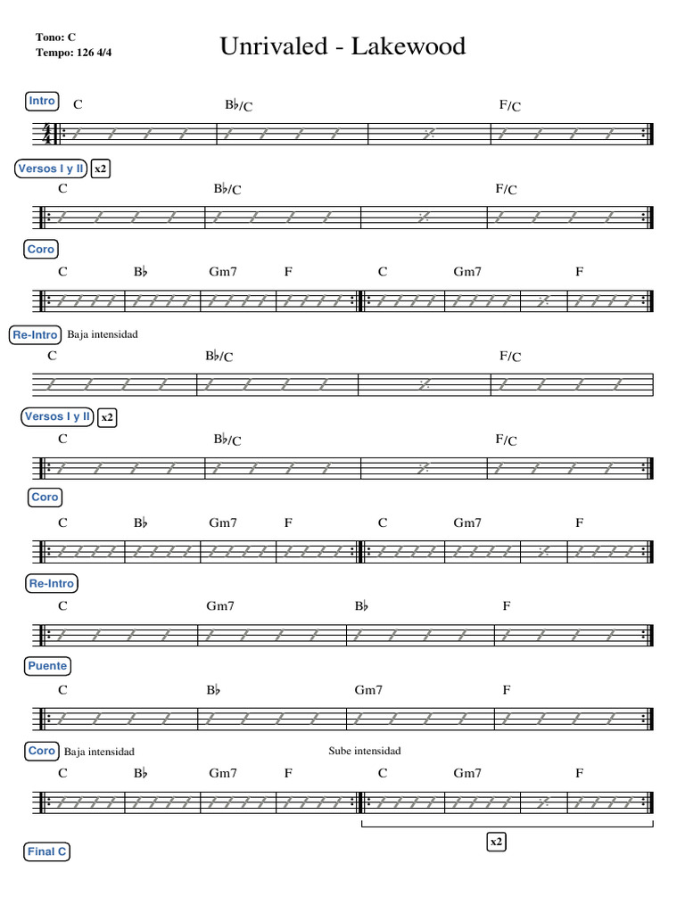 Unrivaled - Lakewood (CHART) | PDF