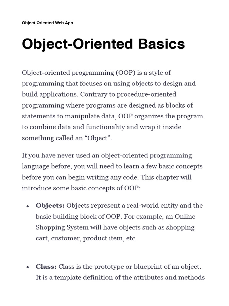 OOP Concepts and UML Diagrams Overview | PDF | Object Oriented ...