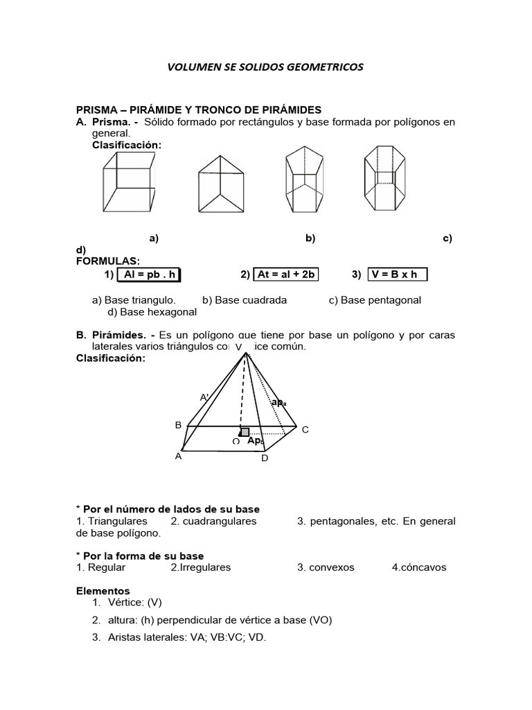 Semana 14 - Volumen Se Solidos Geometricos | PDF | Geometría euclidiana | Formas geométricas