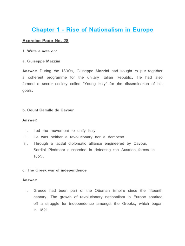 CH 1 - Rise of Nationalism in Europe | PDF | German Empire | Nationalism
