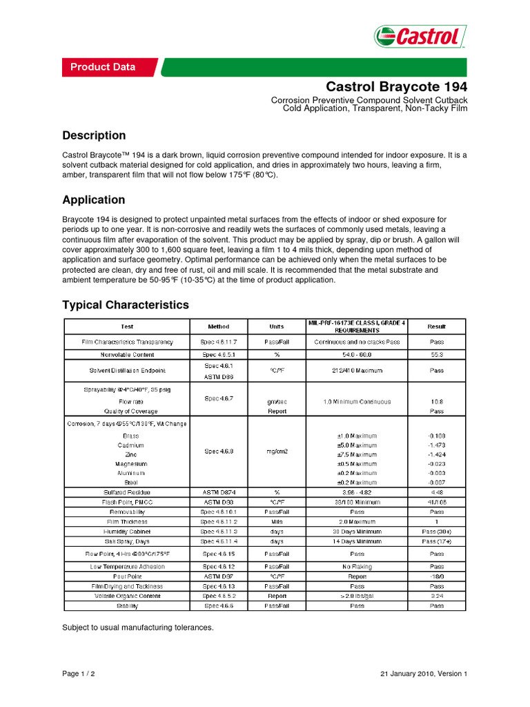 castrol braycote | PDF | Corrosion | Industrial Processes