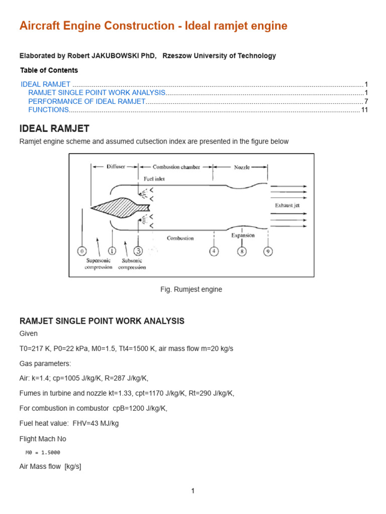 task_no_1_ideal_ramjet (1) | PDF | Jet Engine | Thrust