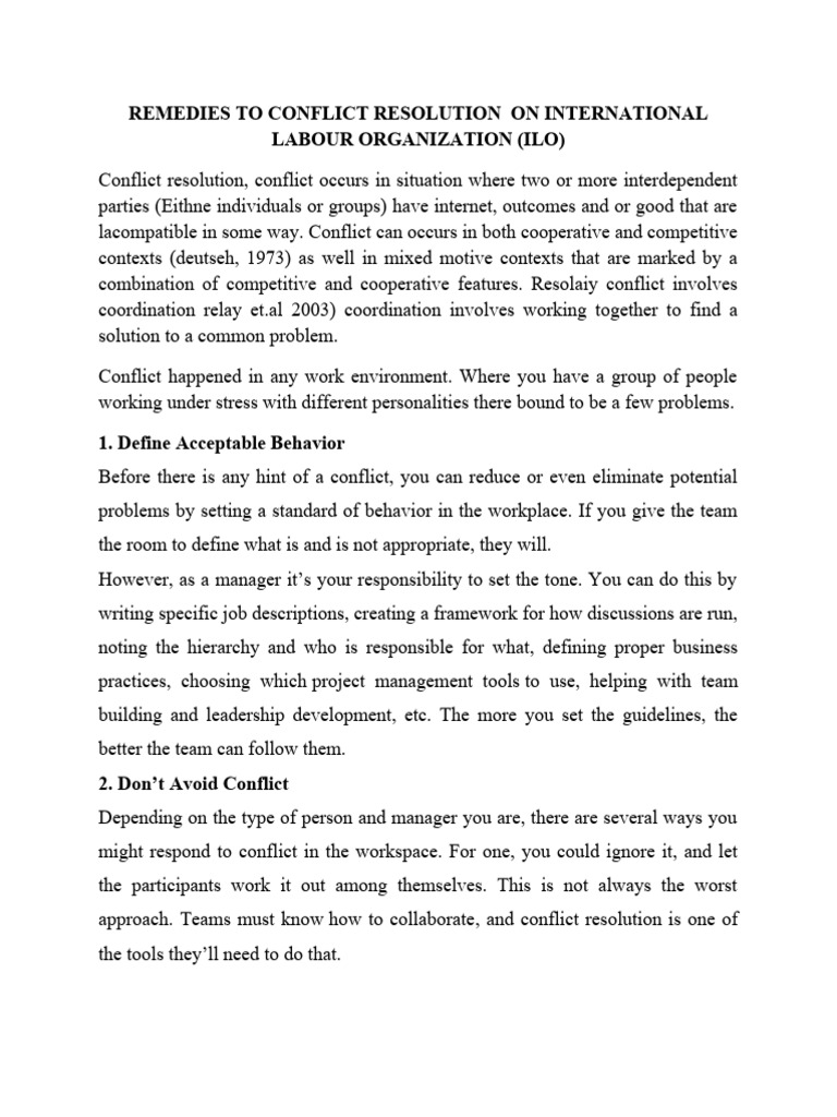 Conflict Resolution | PDF | Conflict Resolution | Reason