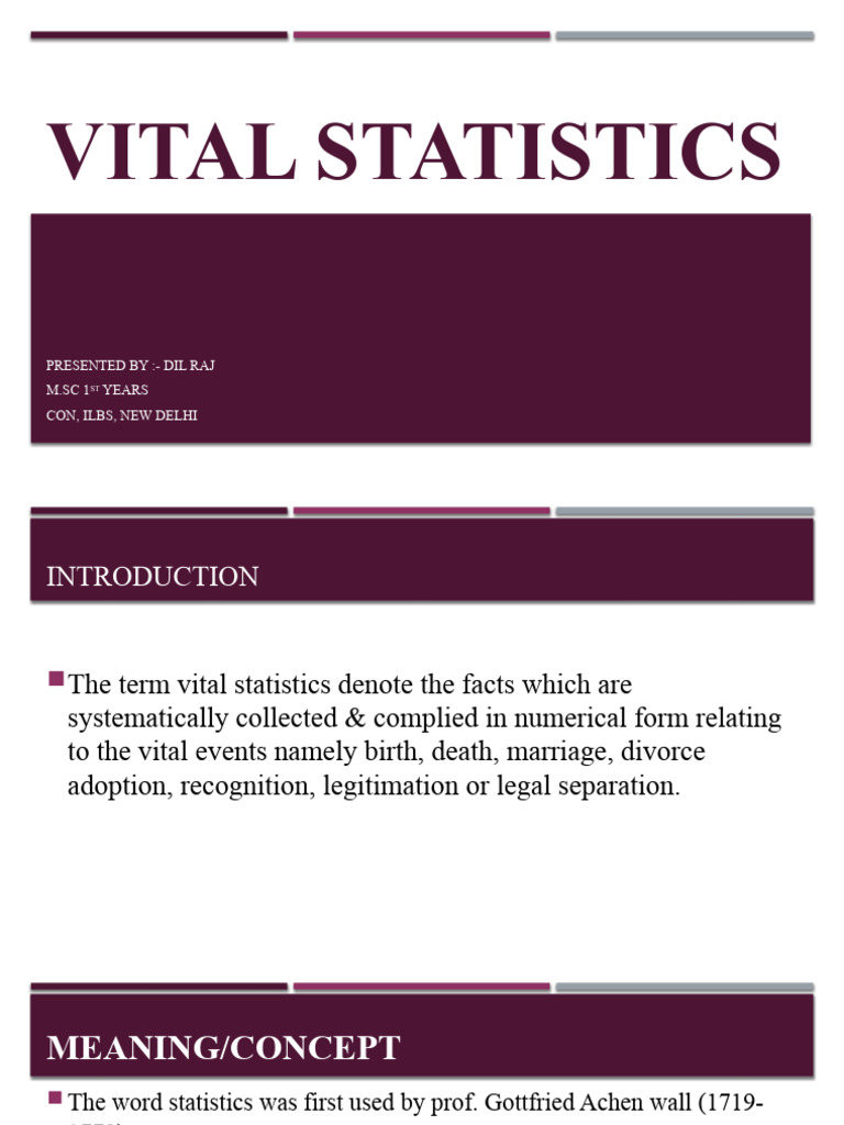 Understanding Vital Statistics and Their Importance | PDF | Mortality ...