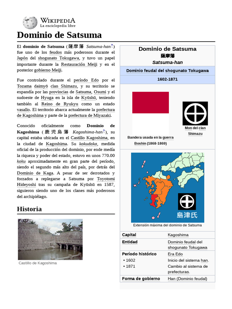 Dominio de Satsuma | PDF | Guerreros japoneses | Japón