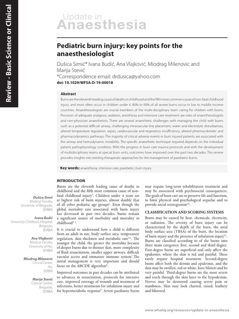 Update 35 Paediatric Burn - WFSA - D - 19 - 00018 Final 2 | PDF | Burn ...