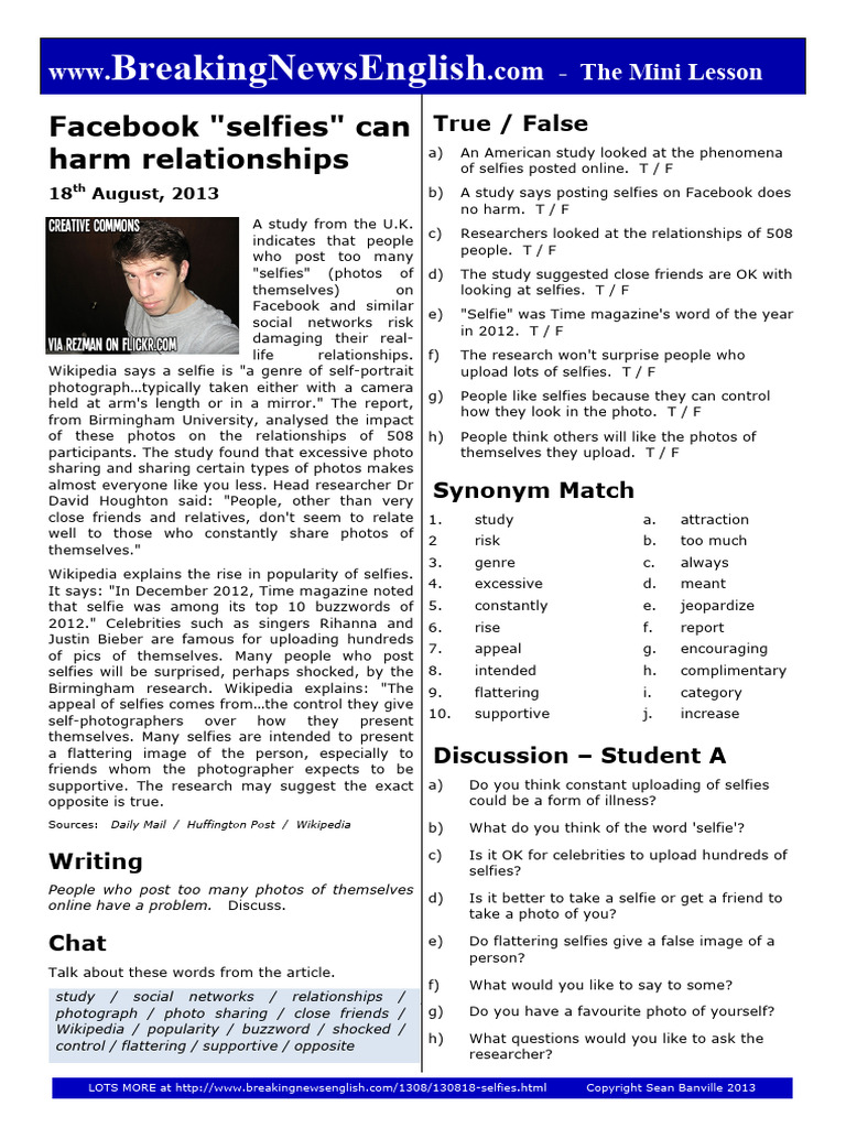 Week 6, Handout 1 | PDF | Selfie