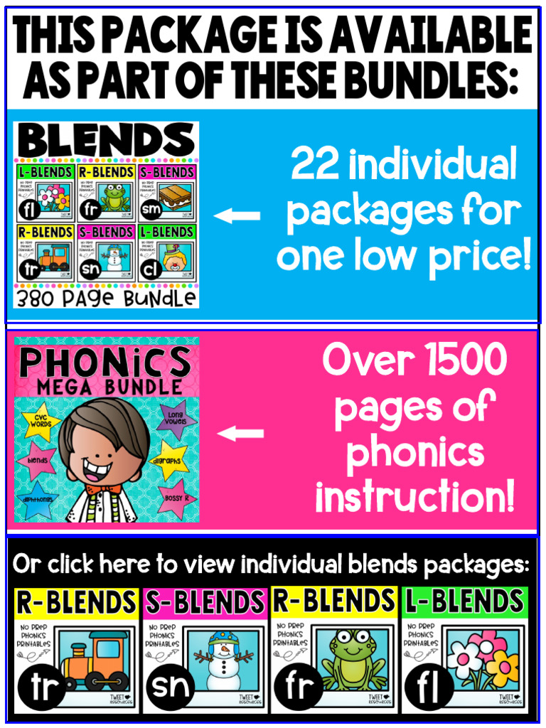 22 Individual Packages For One Low Price! Over 1500 Pages of Phonics ...