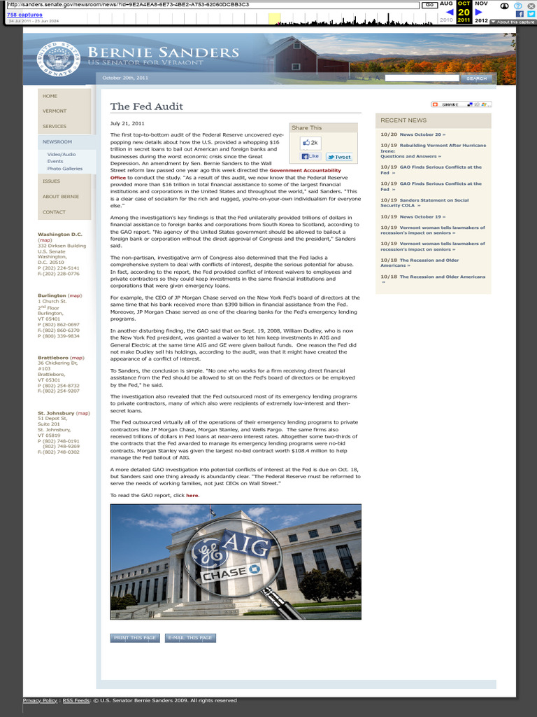 The Fed Audit - Newsroom - Bernie Sanders - U.S. Senator For Vermont ...