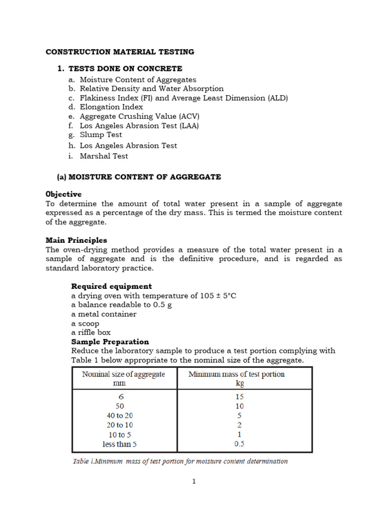 Tests On Concrete and Bitumen | PDF | Concrete | Wear