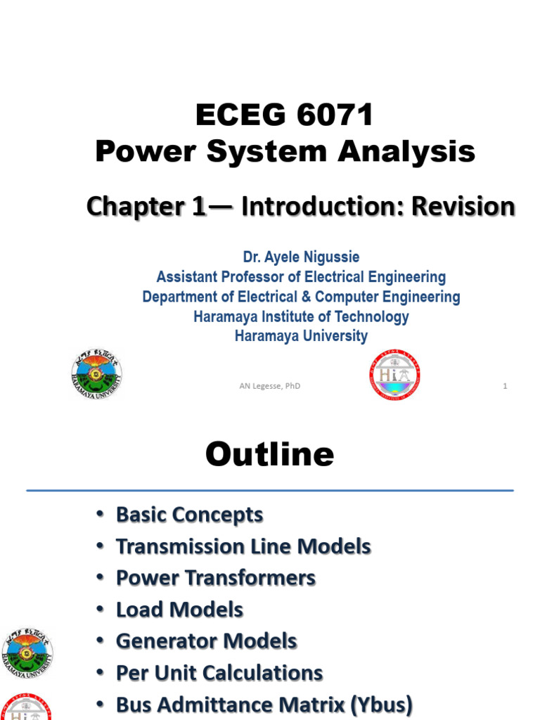 ECEG 6071 - Chapter 1 - 2022 - 23 | PDF | Electric Power | Transformer