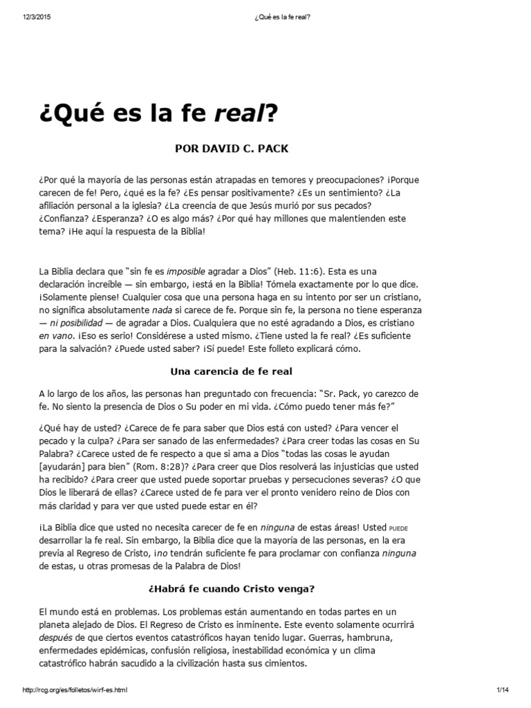 ¿Qué Es La Fe Real | PDF | Fe | Cristo (título)
