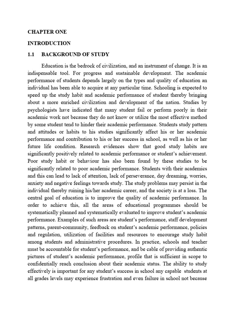 Study Habit and Academic Perfomrance Amongst Secondary School Students ...