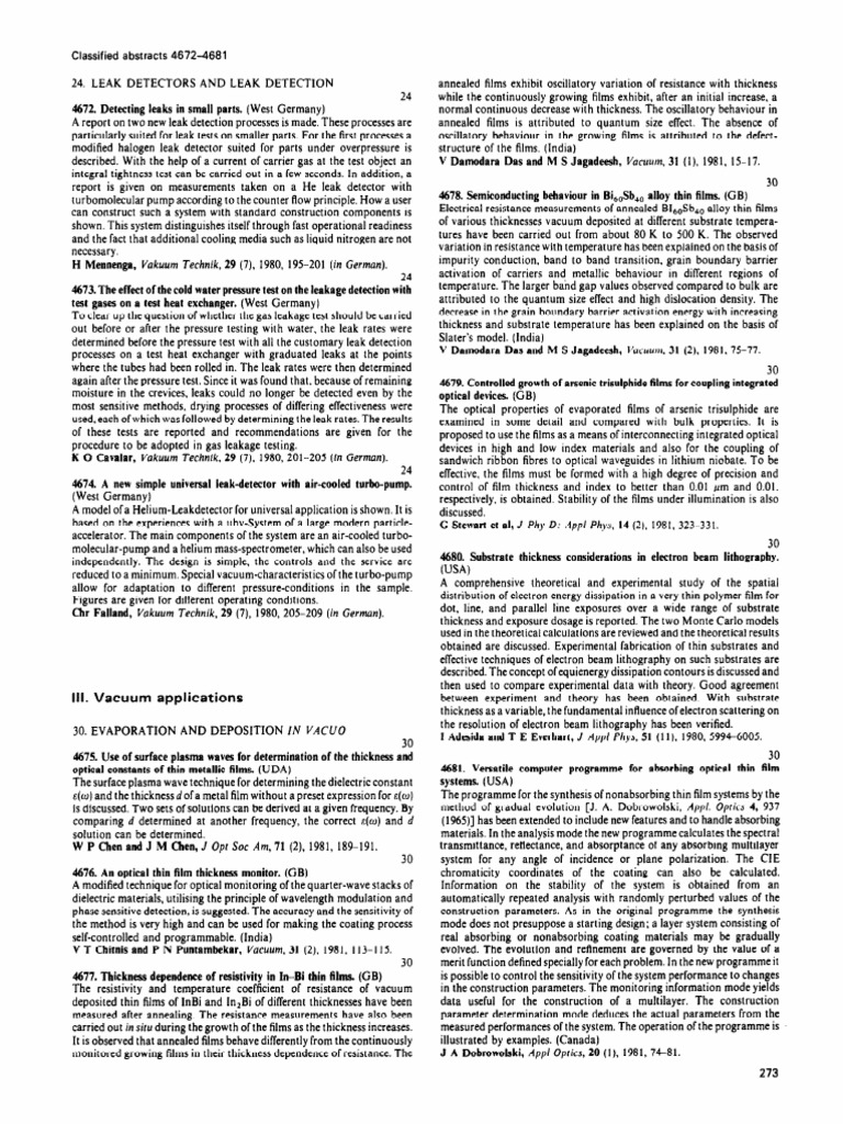 use-of-surface-plasma-waves-for-determination-of-the-thickness-a-1981 | PDF | Thin Film | Electron