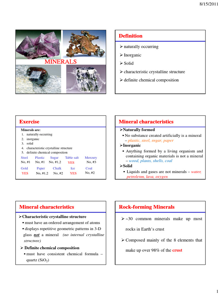 Lecture3-Minerals | Download Free PDF | Minerals | Physical Sciences