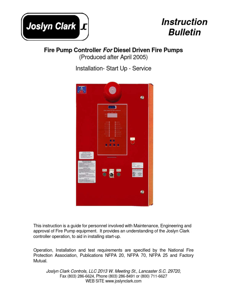 Operations-Instruction Fire Pump Controller For Diesel 2005 | PDF ...