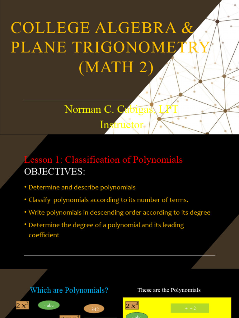 College Algebra Plane Geometry | PDF | Polynomial | Mathematics