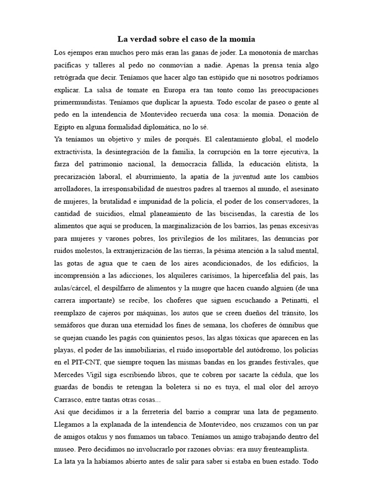 La Verdad Sobre El Caso | PDF