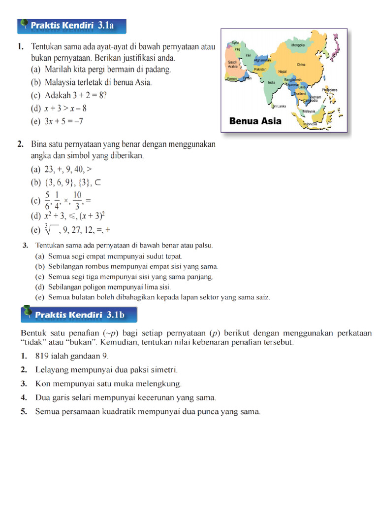 Latihan Matematik Tingkatan 4 Bab 3 | PDF