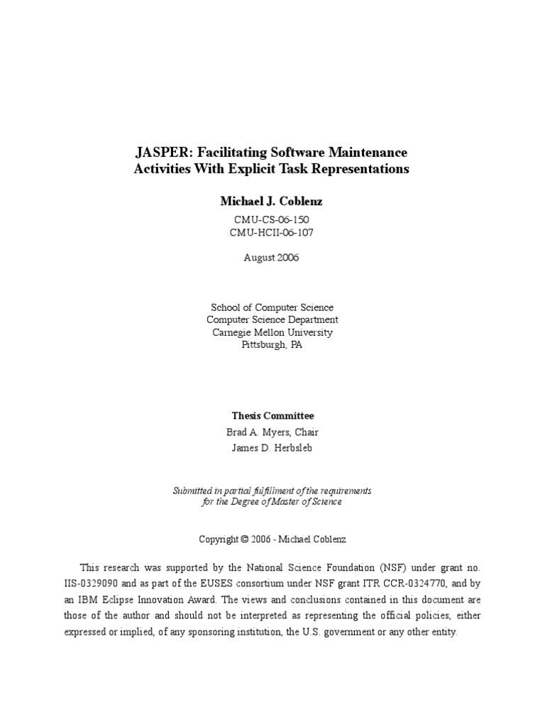 JASPER: Facilitating Software Maintenance Activities With Explicit Task ...