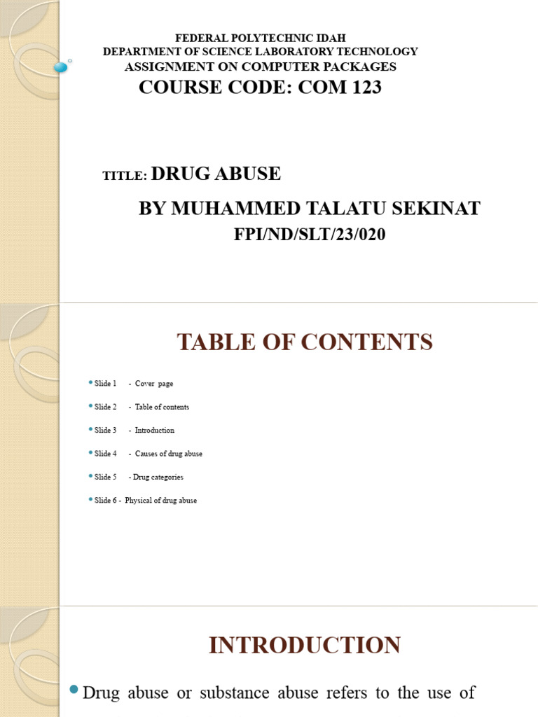 Drug Abuse | PDF | Drugs | Recreational Drug Use