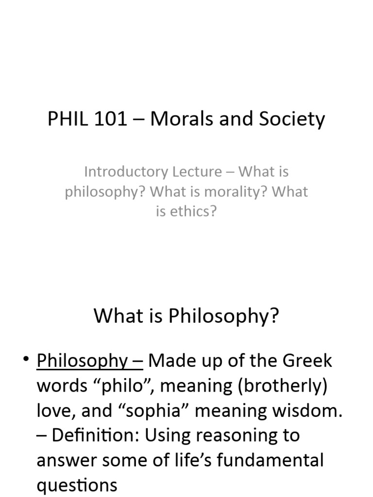 PHIL 101 - Welcome | PDF | Morality | Reason