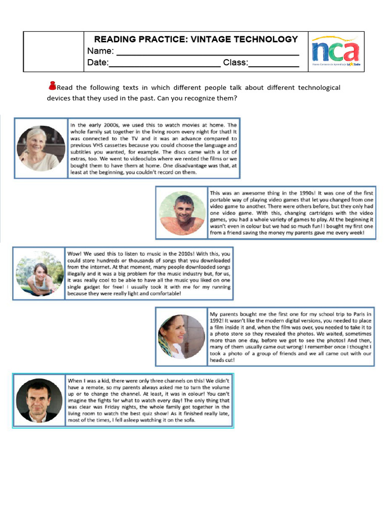 Worksheet 2 - Vintage Technology (Paper) | PDF | Computing