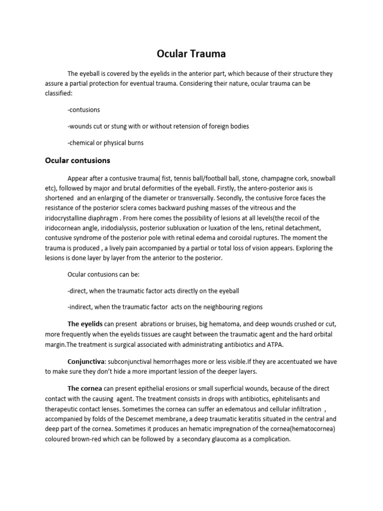 9 Ocular Trauma | PDF | Human Eye | Cornea