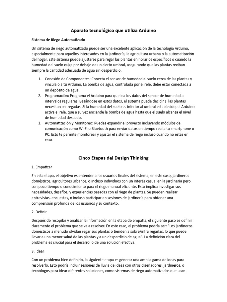 Riego Automático con Arduino | PDF | Riego | Agua