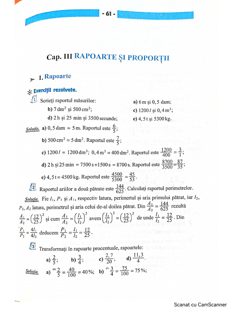 4 Rapoarte Proportii Cls 6 | PDF