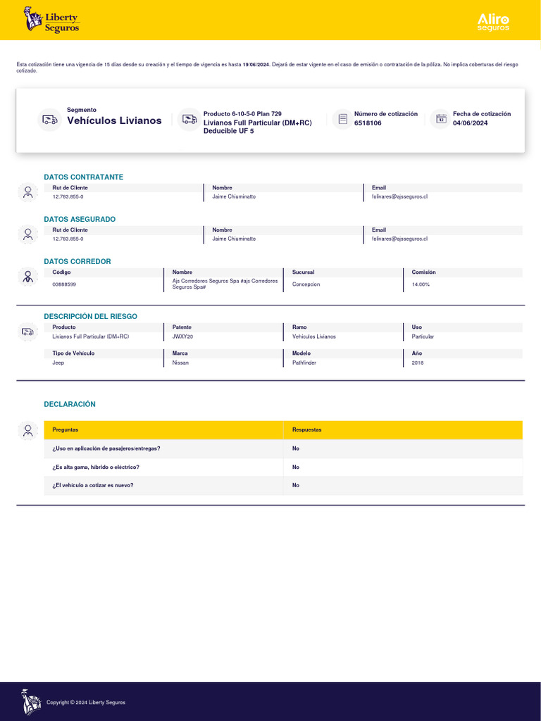 Nissan Liberty | Descargar gratis PDF | Póliza de seguros | Seguro