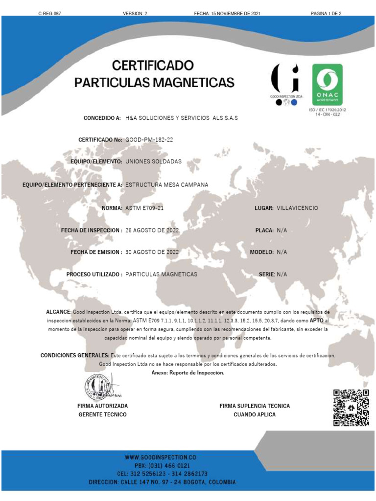 Certificado y Norma Mesa Campana 00452 | PDF | Justicia | Crimen y violencia