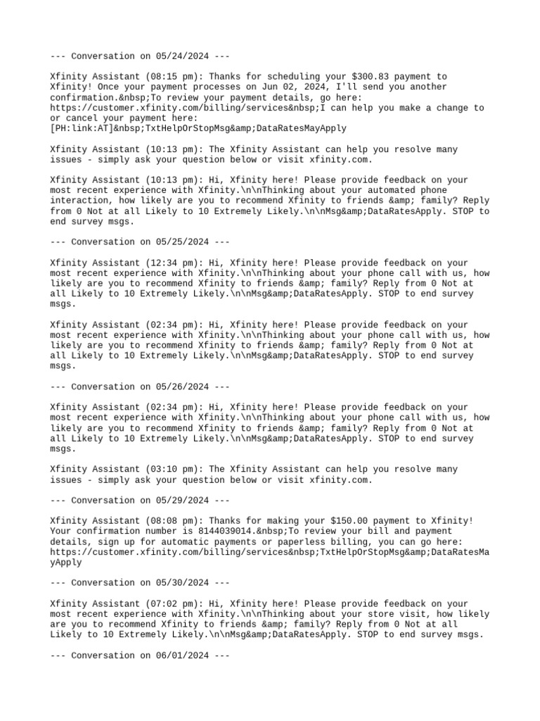 Xfinity Assistant Transcript | PDF | Computer Networking | Cyberspace