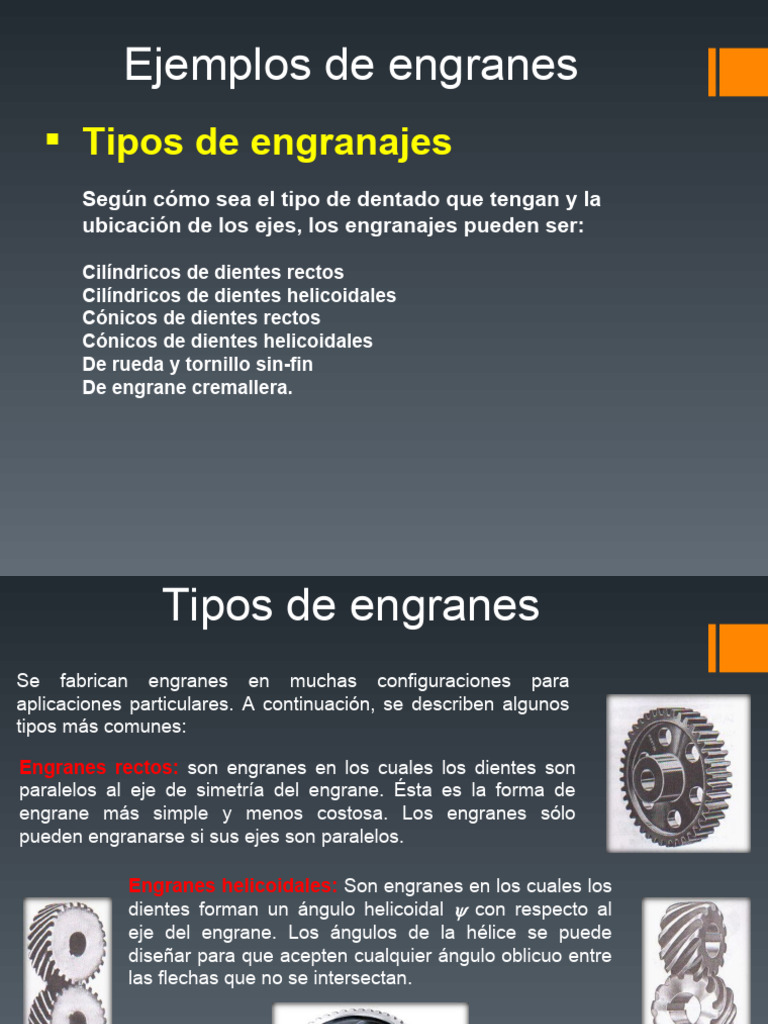 0 - Engranes Tipos | PDF | Engranaje | Ingeniería mecánica