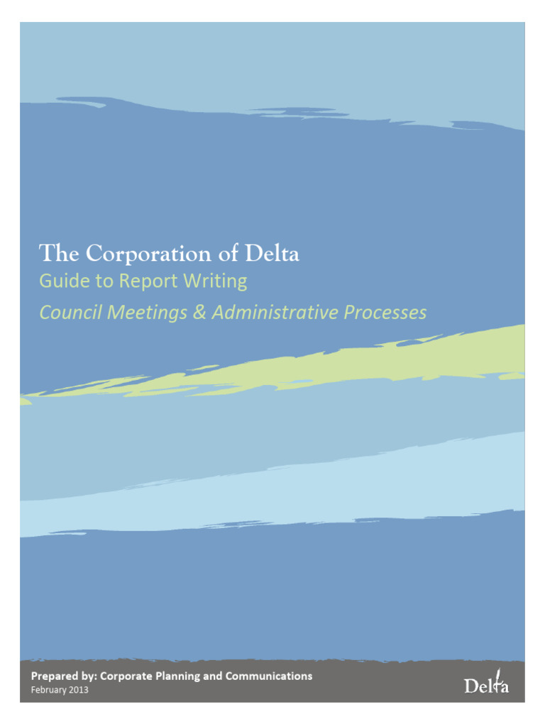 Delta Council Report Writing Guide | PDF | Committee | Information