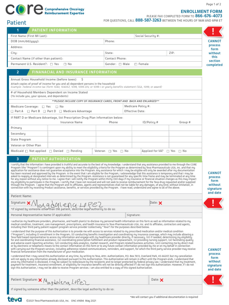 Truxima Application - Lopez Guzman Patient Section | PDF | Medicare ...