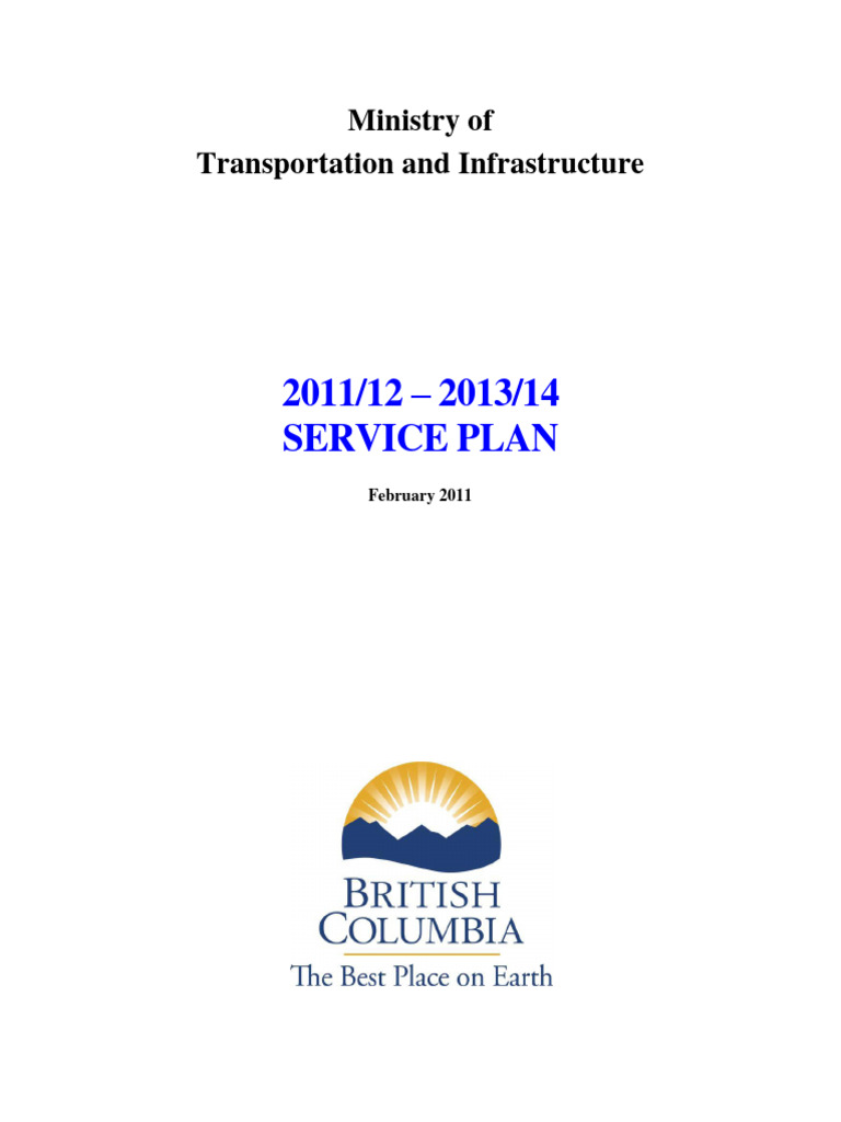 2011-14 Service Plan | PDF | Infrastructure | Public Transport