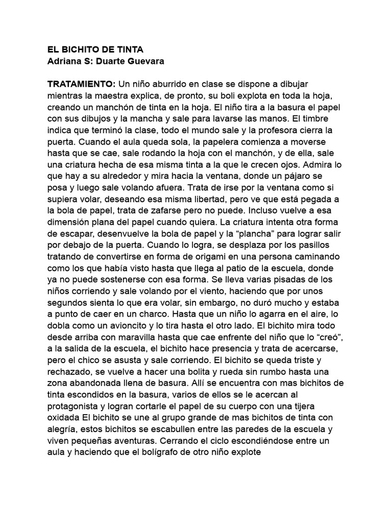 El Bichito de Tinta (Tratamiento Corregido) | PDF