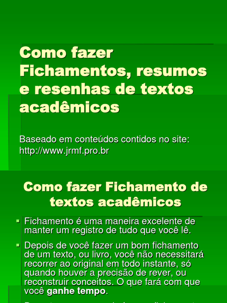 AULA 3 - Fichamento, Resumo e Resenha | PDF | Abstract (resumo ... AULA 3 - Fichamento, Resumo e Resenha | PDF | Abstract (resumo ...