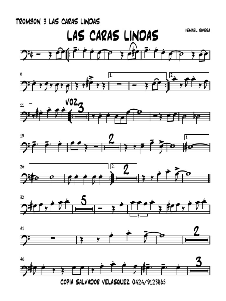 Las Caras Lindas Trombon 3 | PDF