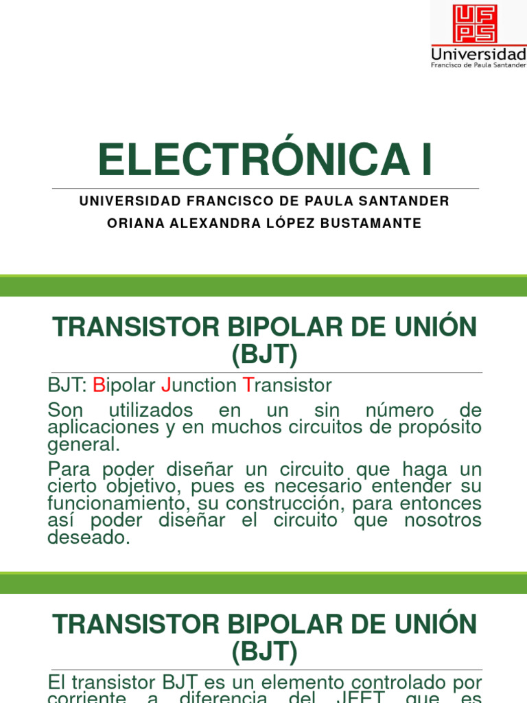 Transistor BJT: Funcionamiento y Aplicaciones | PDF | Transistor de unión bipolar | Transistor