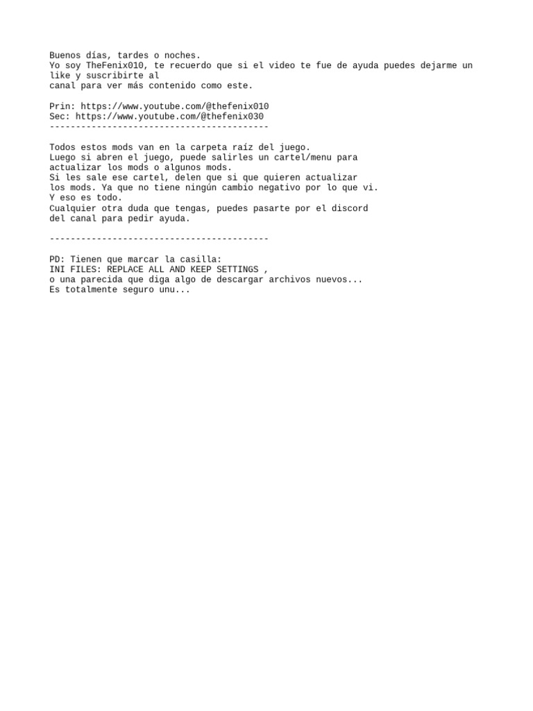 Importante Leer 2 - Thefenix010 | PDF