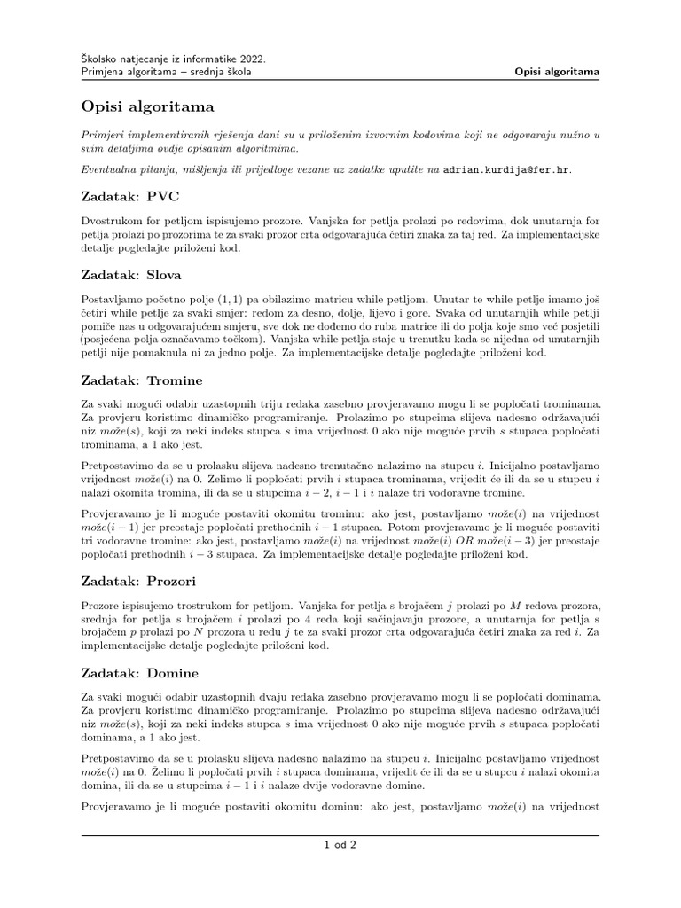 Opisi Algoritama | PDF