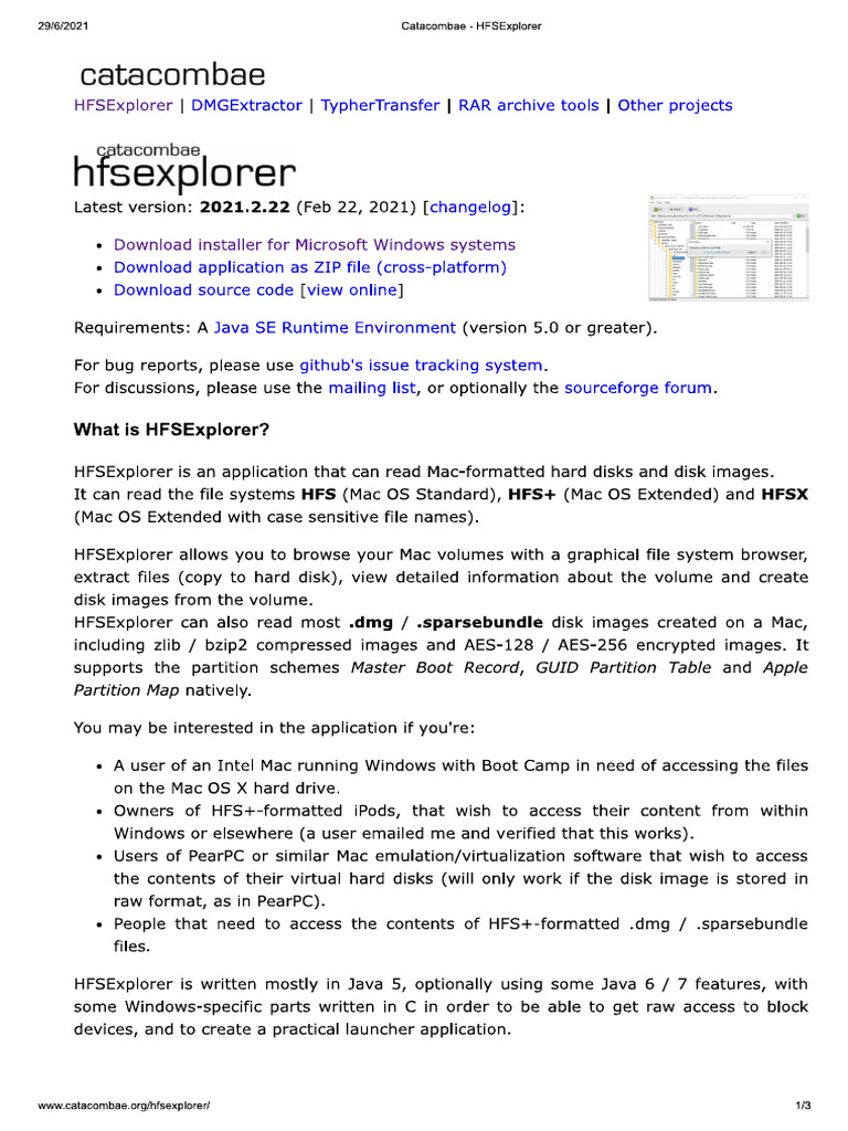 HFSExplorer como instalar y usar | PDF
